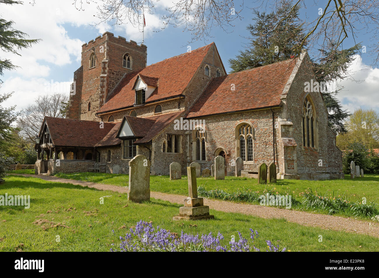 Medieval village church in the UK in springtime Stock Photo - Alamy