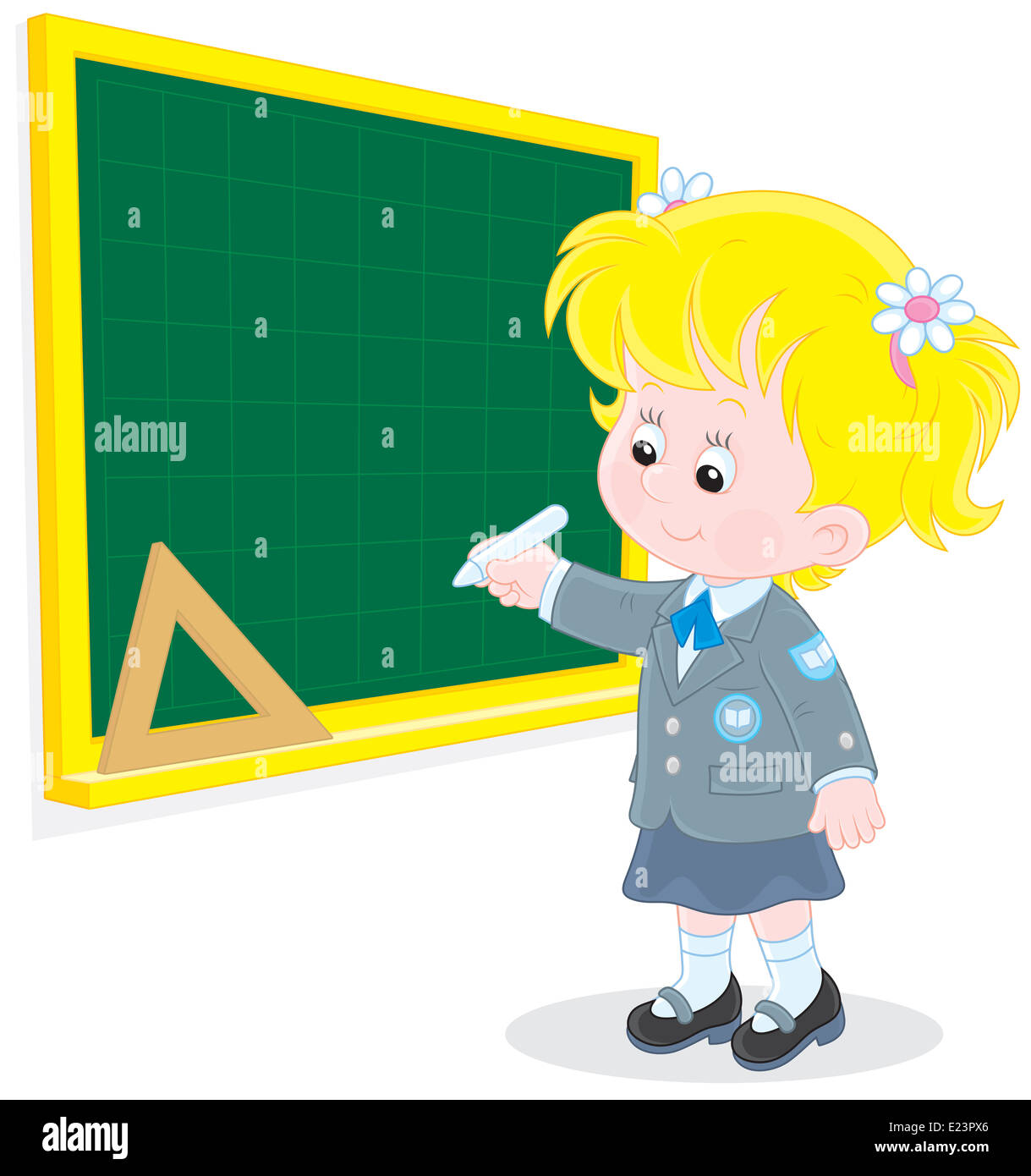Schoolgirl writes on the blackboard Stock Photo - Alamy Schoolgirl writes on the blackboard Stock Photo - Alamy