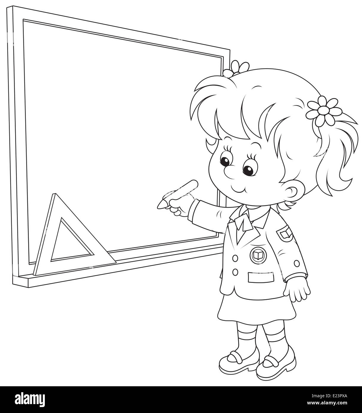 Schoolgirl elementary Black and White Stock Photos & Images - Alamy