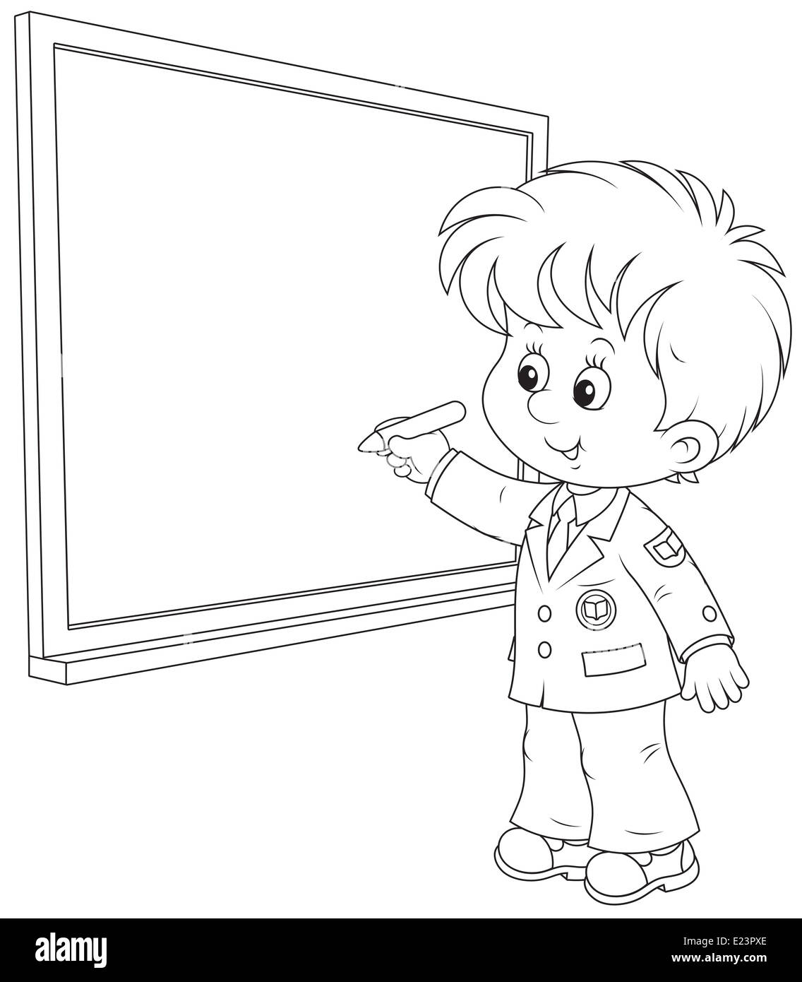 Boy blackboard Black and White Stock Photos & Images - Alamy