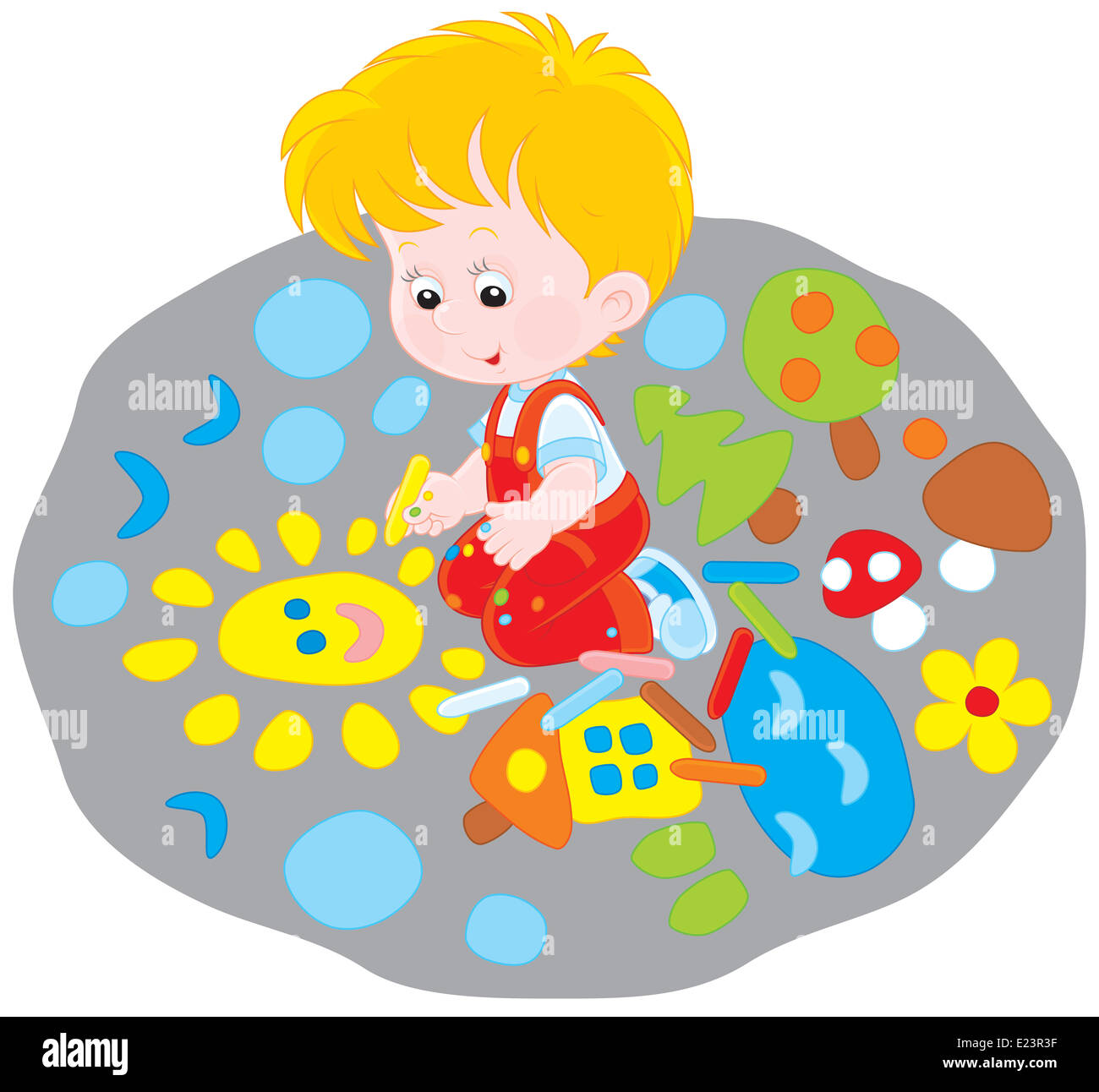 Chalk drawing cartoon pavement hi-res stock photography and images - Alamy