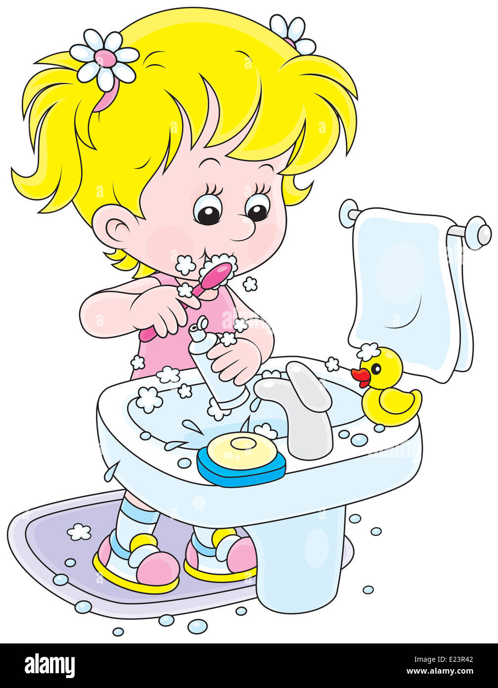 Child brushing teeth Stock Photo - Alamy