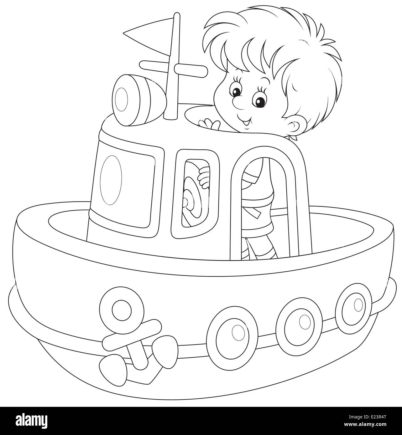 Cartoon Ship Black and White Stock Photos & Images - Alamy