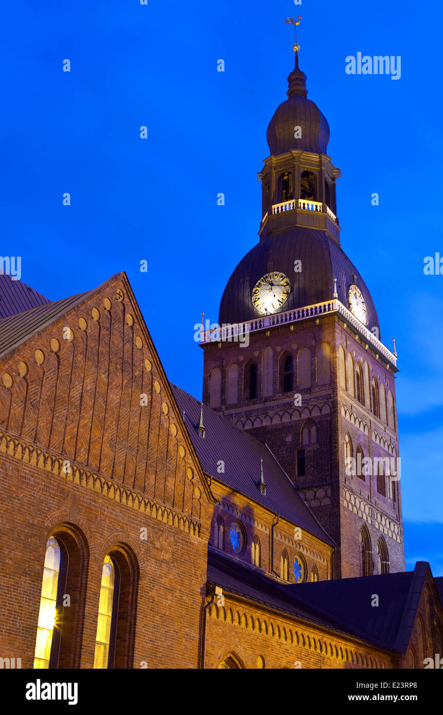 The magnificent Riga Dome Cathedral at dusk Stock Photo - Alamy