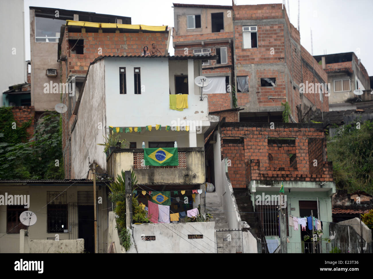 A general view of a favela in Salvador da Bahia, Brazil, 15 June 2014 ...