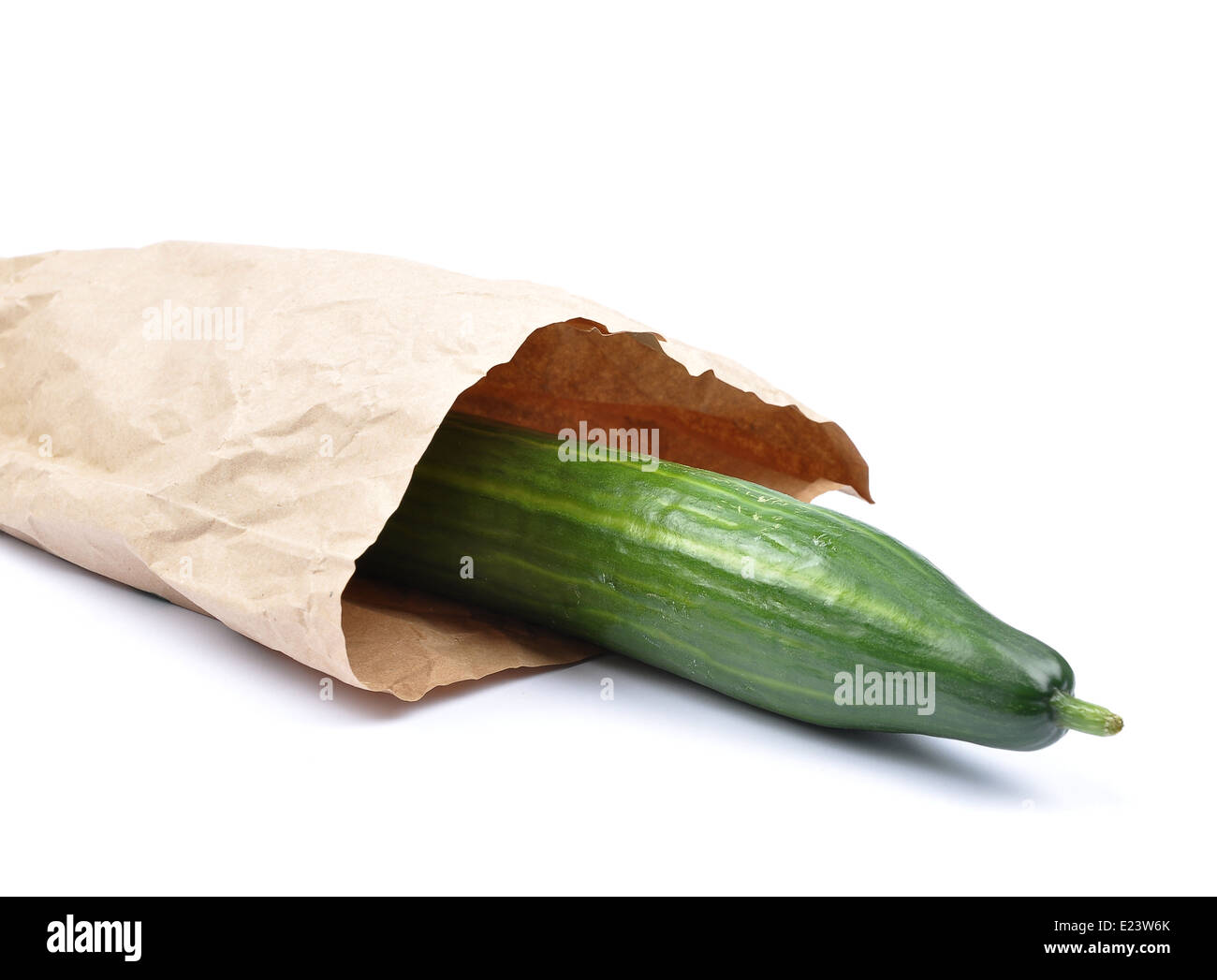 Cucumber in paper bag Stock Photo - Alamy
