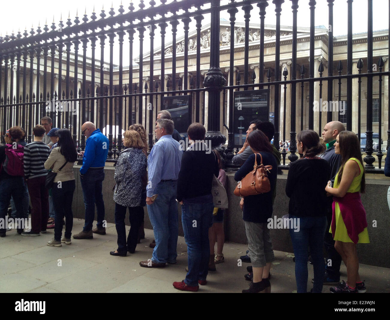 London, UK, 15th June 2014 Huge queues form and all visitors’ bags are ...
