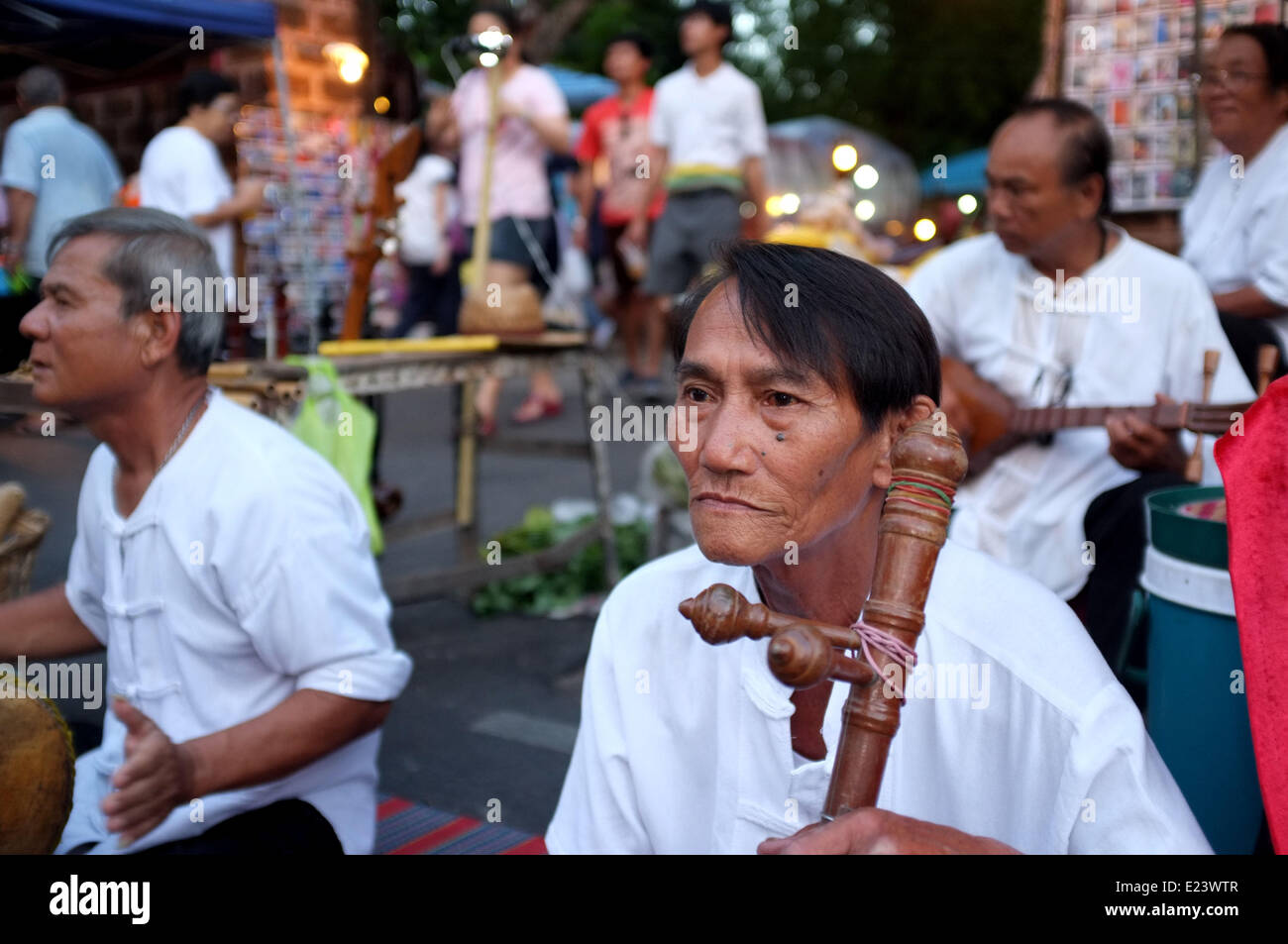 June 15, 2014 - Chiang Mai, Thailand - Street musicians on the streets ...