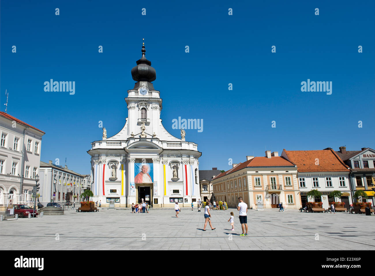 Poland, Wadowice, The 18th century Lesser Basilica is where Pope John ...