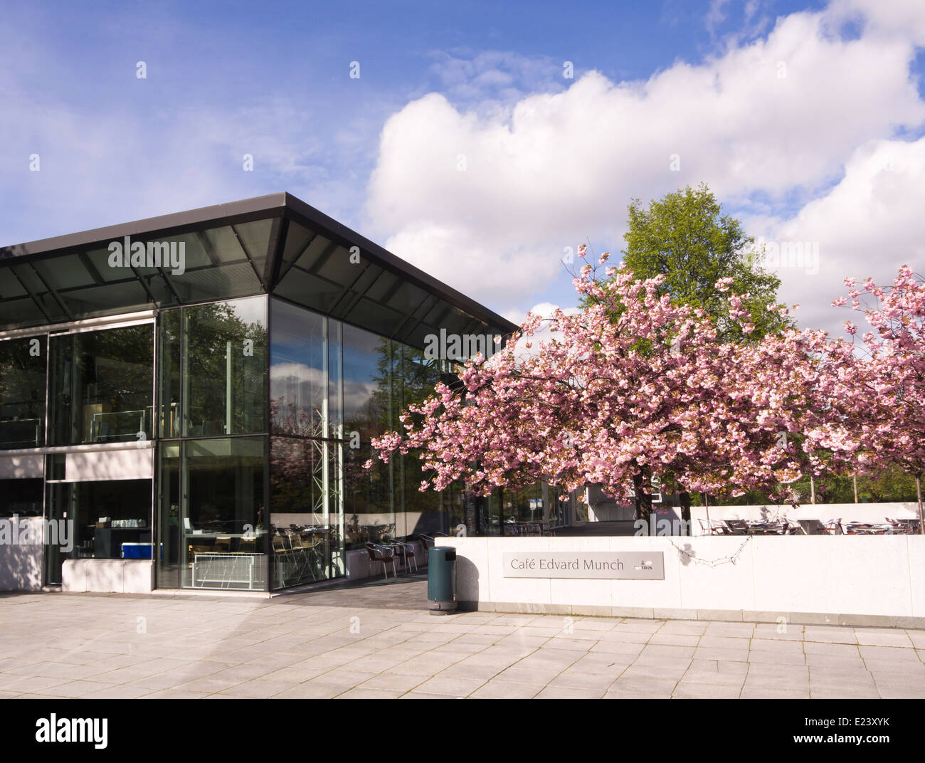 Munch museum Oslo Norway, exterior view with entrance and cafe ...