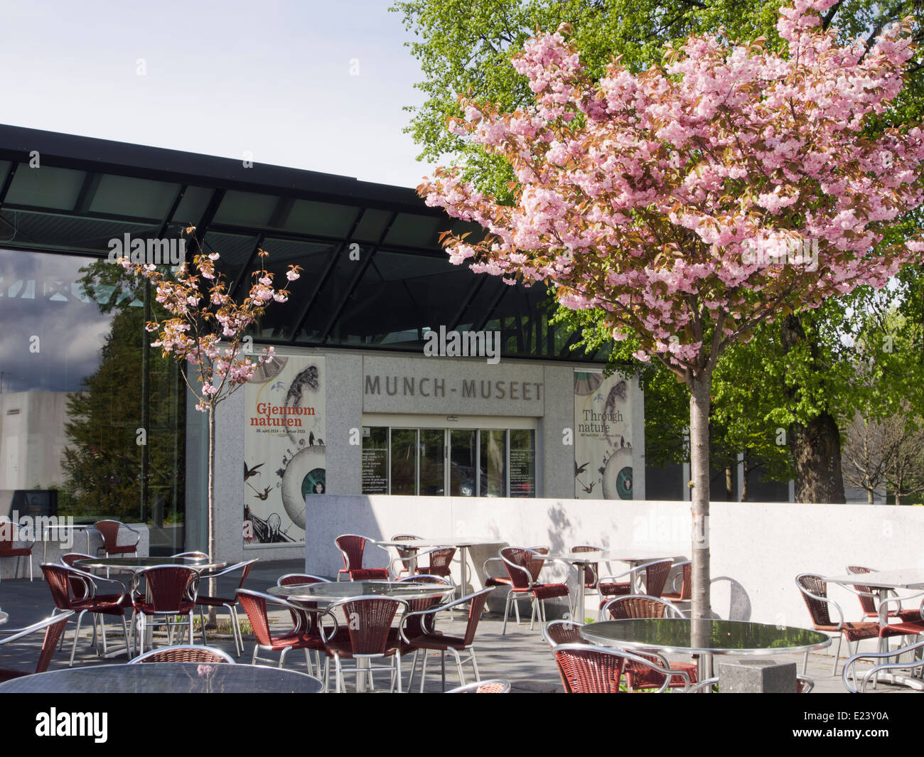 Munch museum Oslo Norway, exterior view with entrance and cafe ...