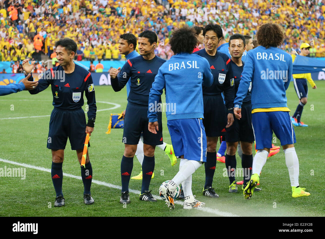 Arena de Sao Paulo, Sao Paulo, Brazil. 12th June, 2014. (L to R ...