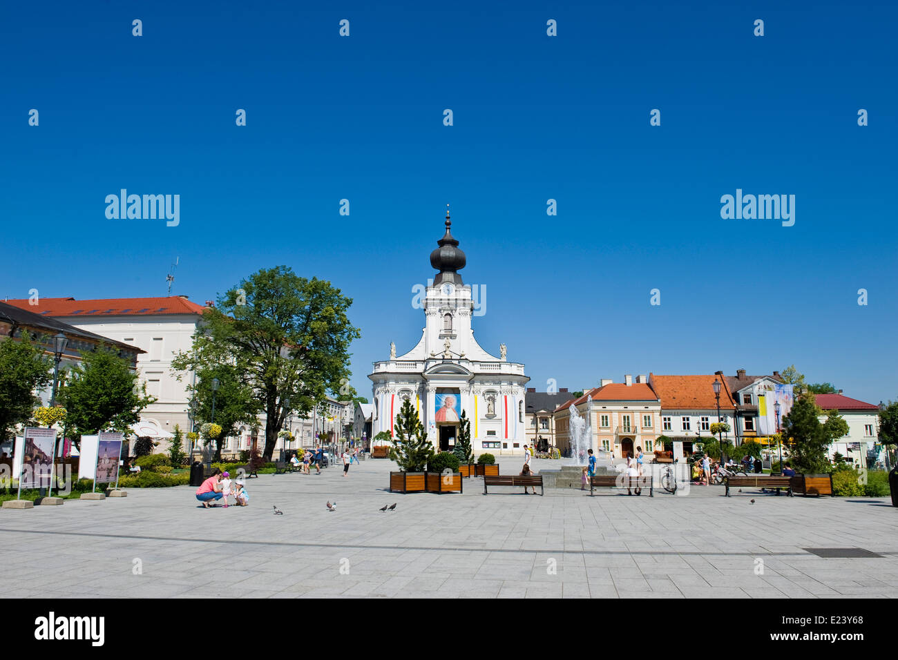 Poland, Wadowice, The 18th century Lesser Basilica is where Pope John ...
