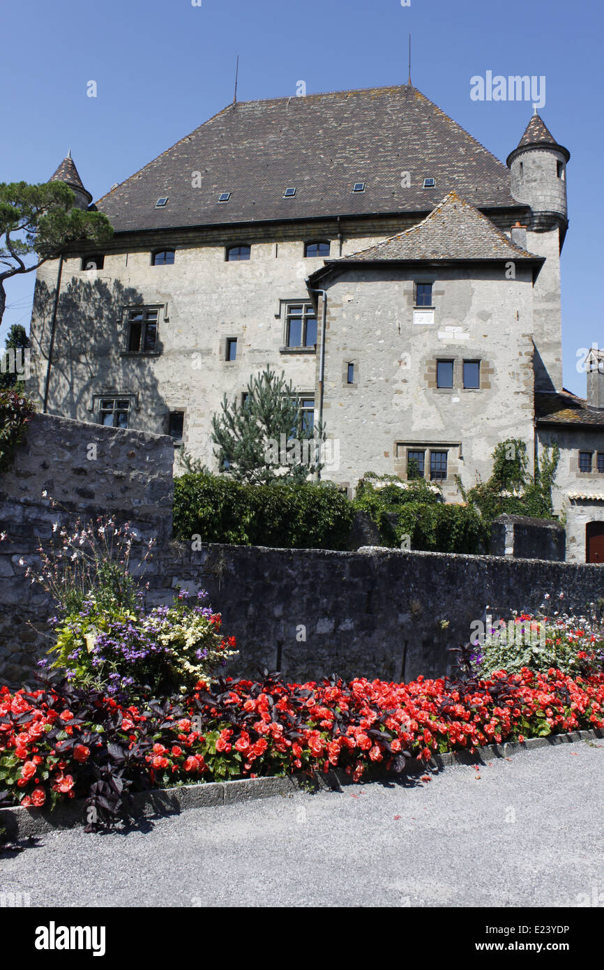 Medieval city of Yvoire near Leman lake, Haute Savoie, Rhone Alpes ...