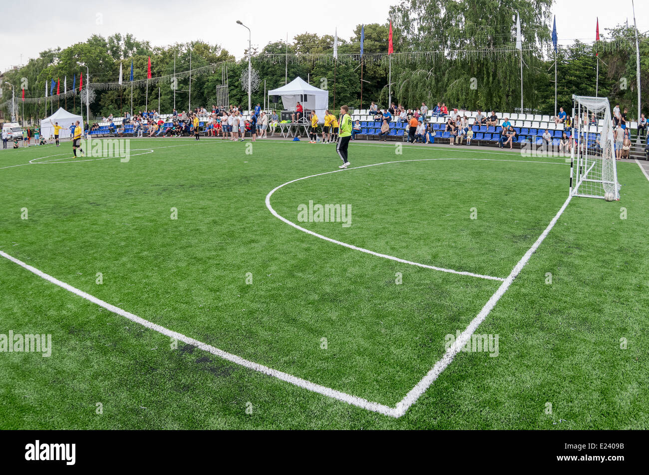 Tournament on mini-football on city square Stock Photo - Alamy