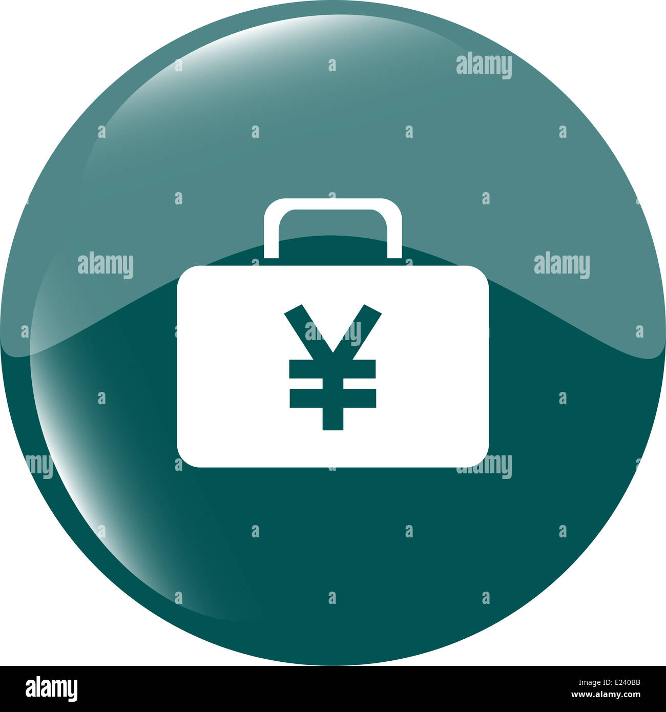 Case with Yen JPY sign icon. Briefcase button Stock Photo - Alamy