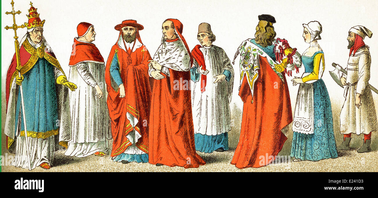 Italians in 1400s: Pope Boniface IX, Boniface IX in house dress, two ...