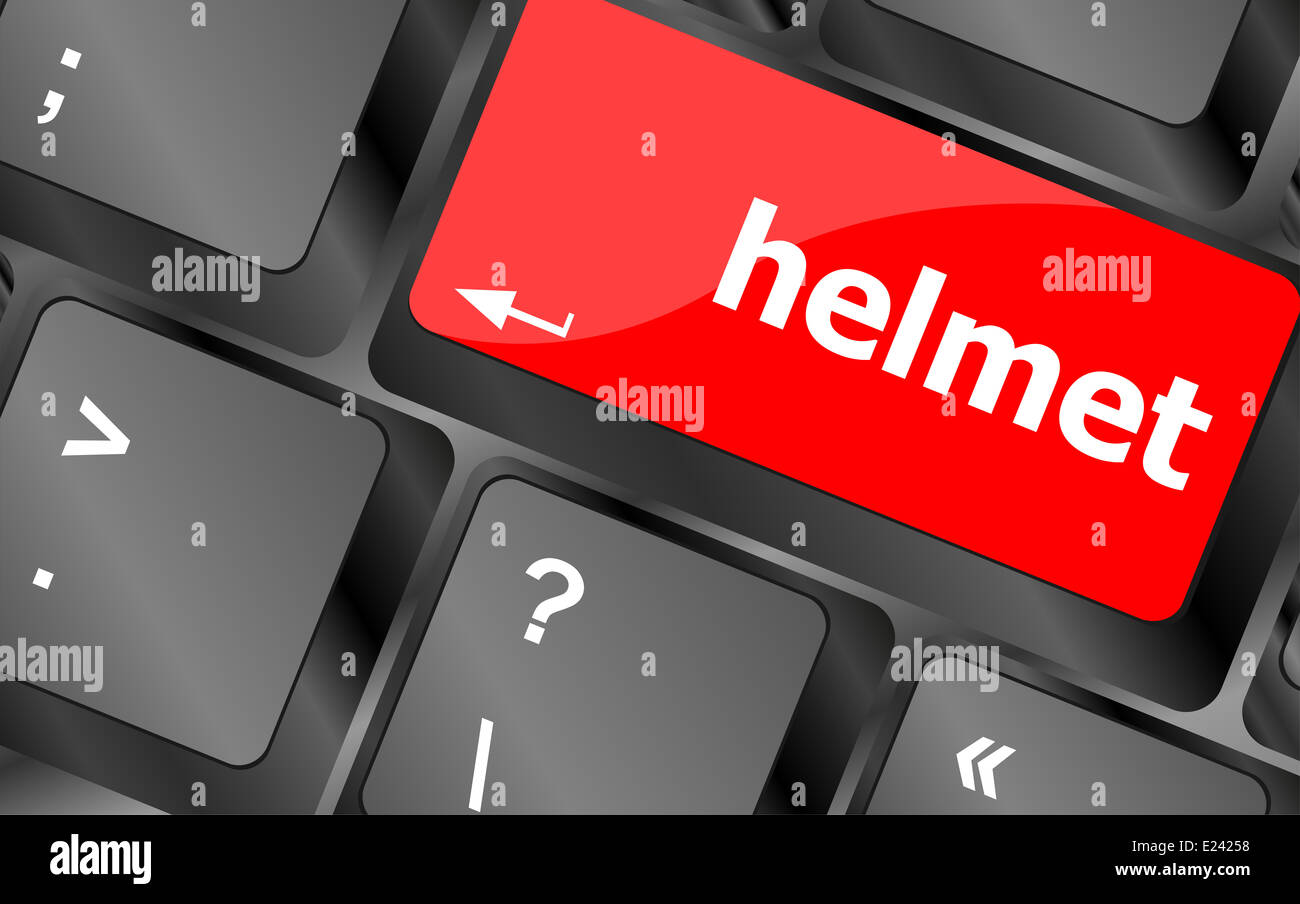 helmet word on computer pc keyboard key Stock Photo - Alamy
