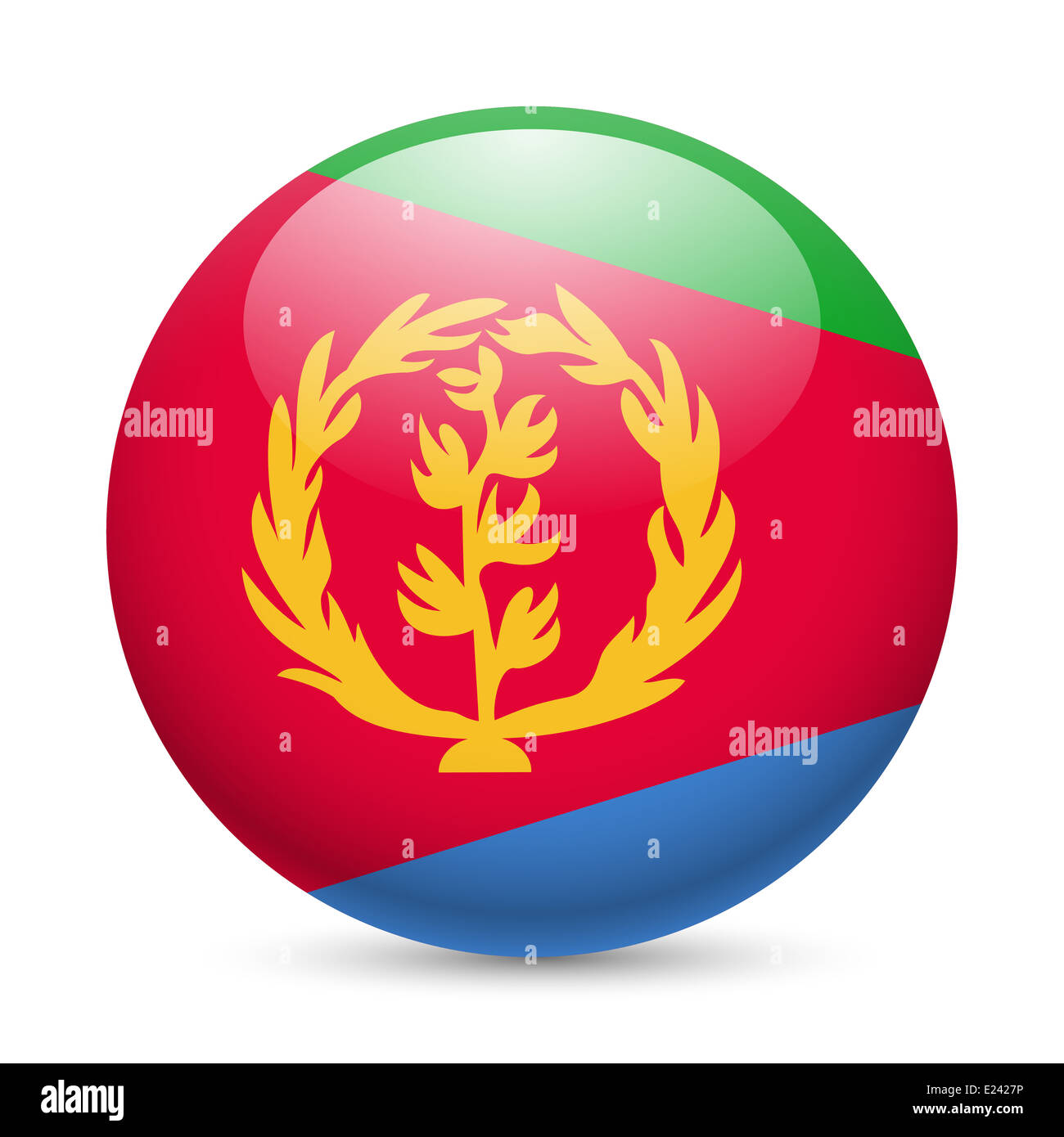 Flag of Eritrea as round glossy icon. Button with Eritrean flag Stock Photo - Alamy