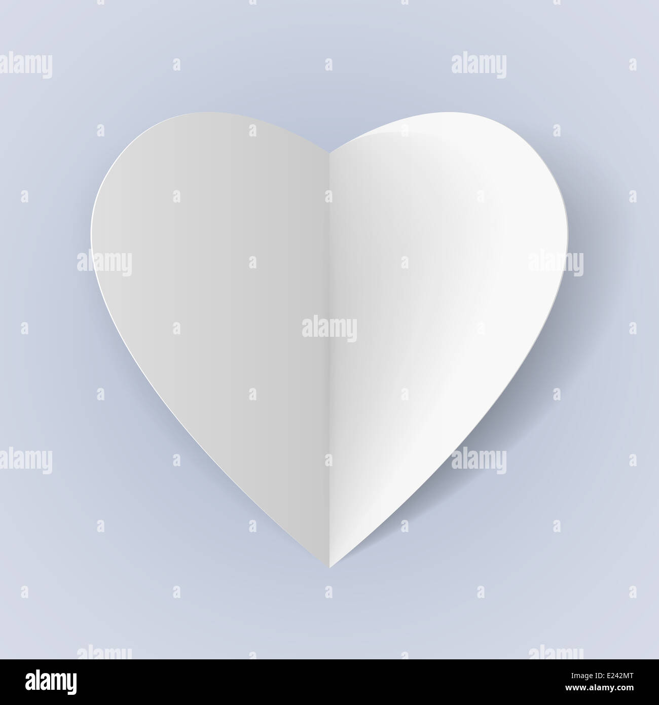 White folded paper heart for romantic design Stock Photo - Alamy
