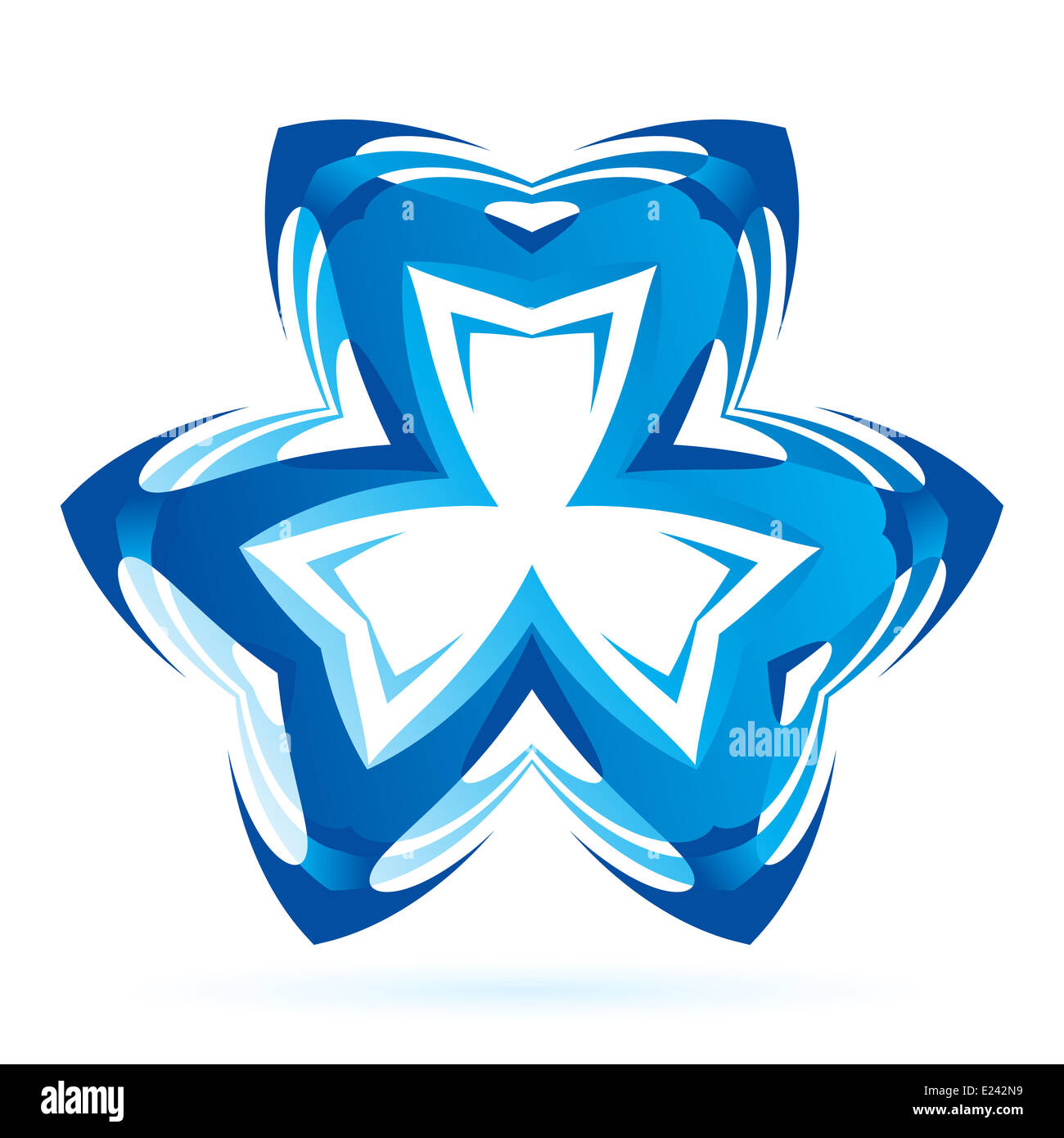 Blue symmetrical symbol on the white background Stock Photo - Alamy
