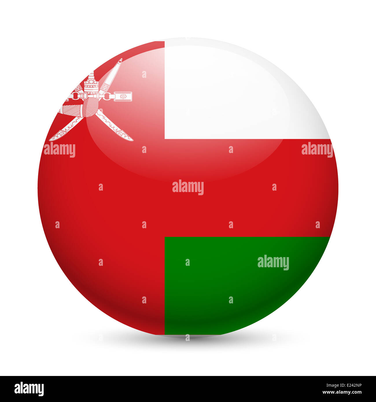 Flag of Oman as round glossy icon. Button with Omani flag Stock Photo ...