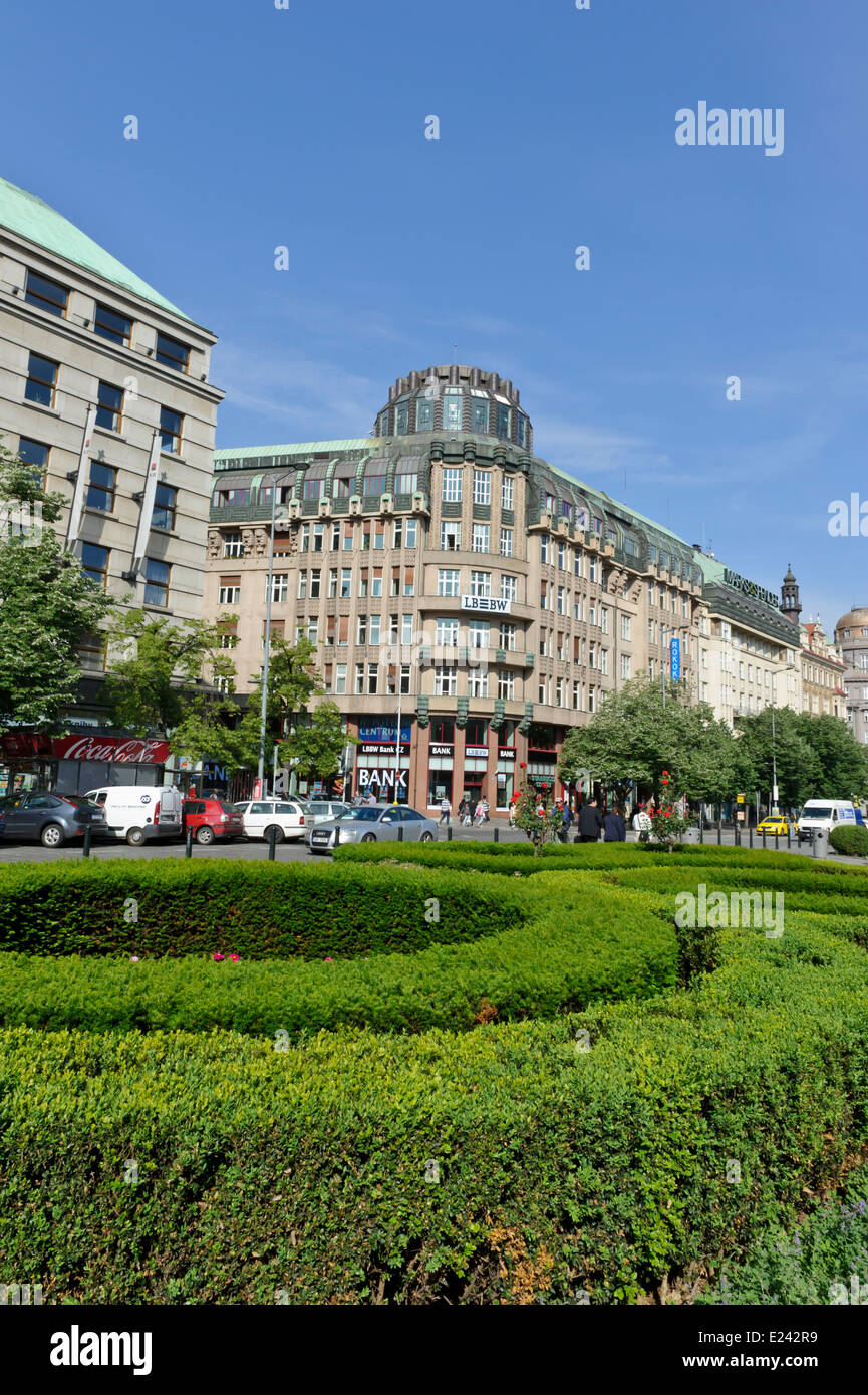 LB building in Wenceslas Square, one of Prague most popular locations ...