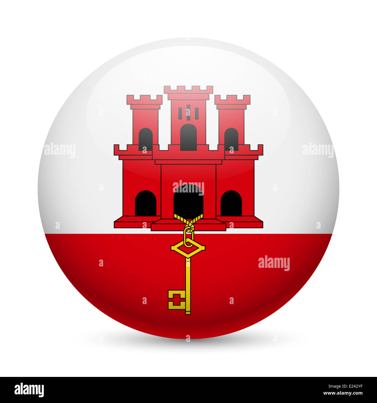 Official flag of gibraltar Cut Out Stock Images & Pictures - Alamy