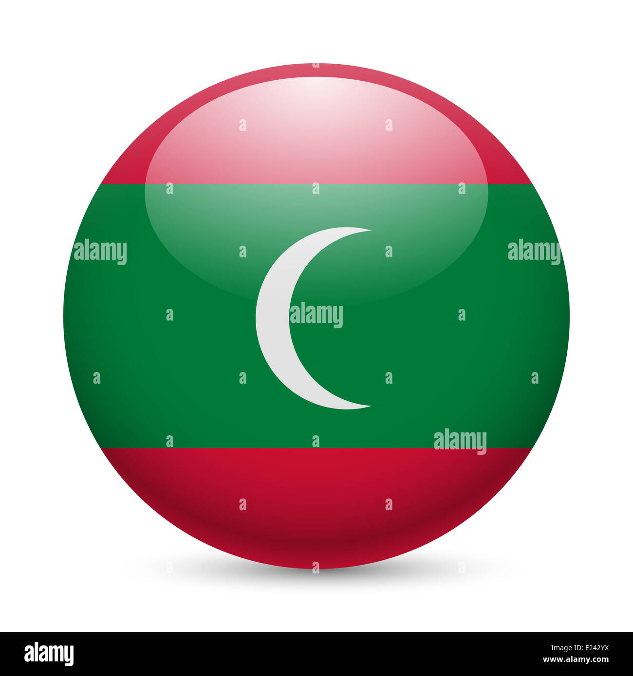 Flag of Maldives as round glossy icon. Button with Maldivian flag Stock ...
