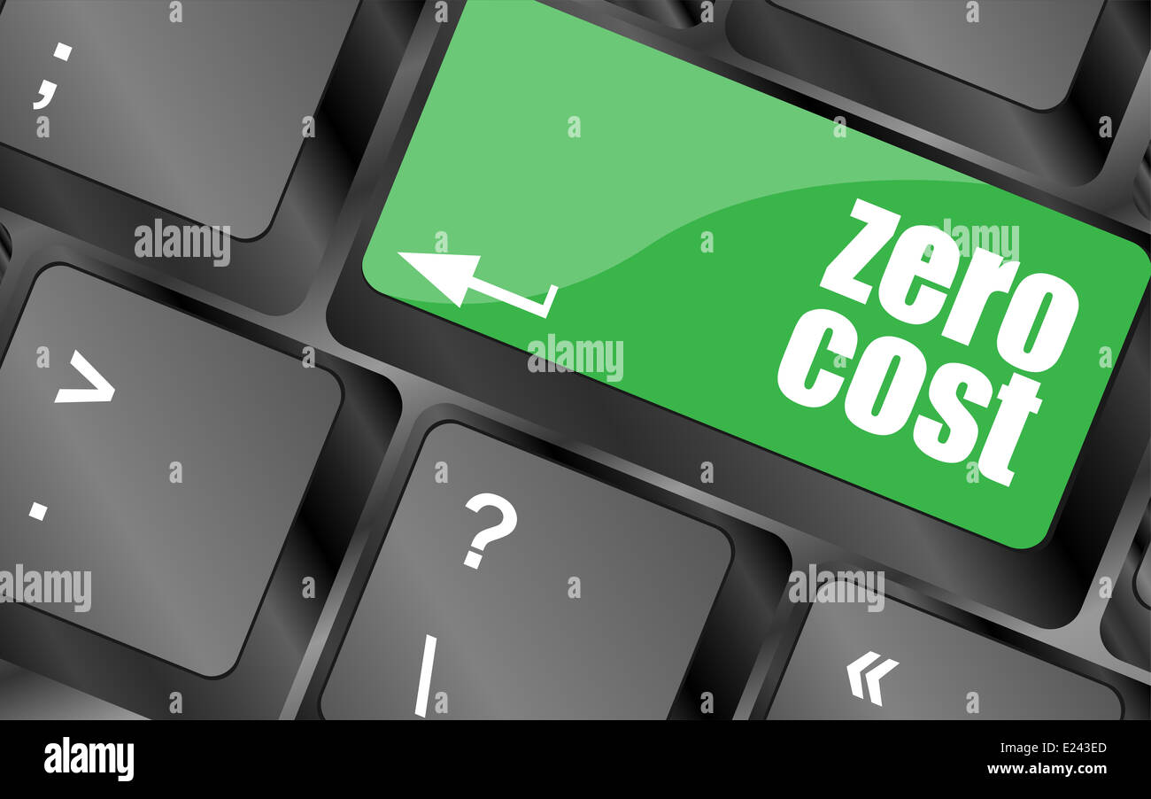 zero cost button on computer keyboard key Stock Photo - Alamy