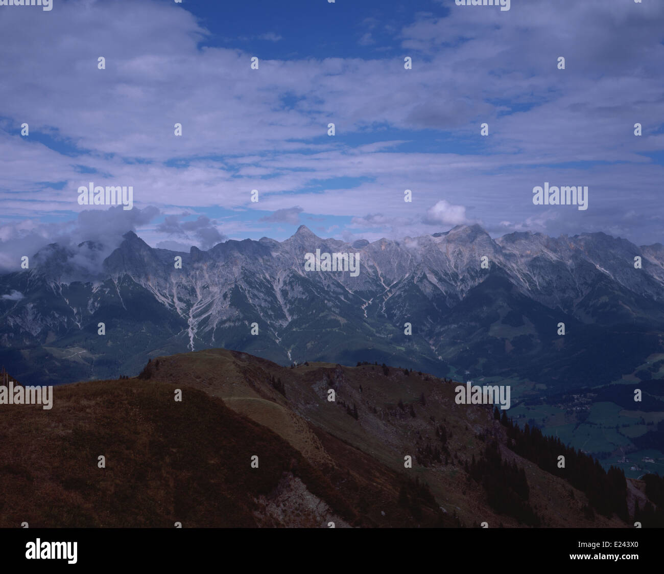 The summits of The Steineres Meer Alps above Saalfelden from The ...