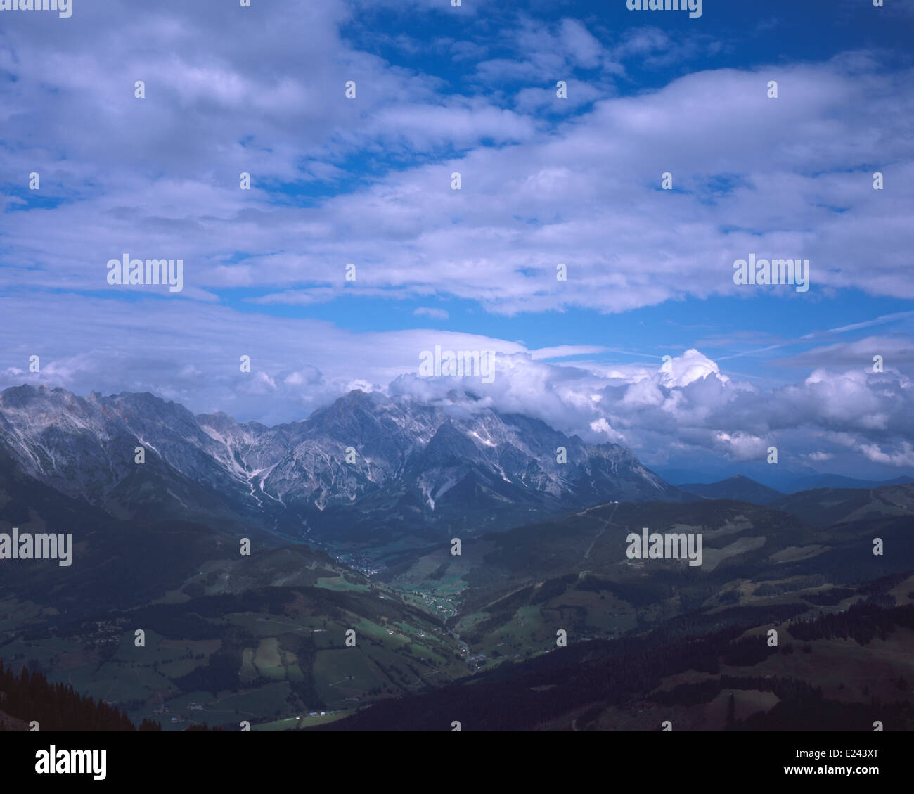 The summits of The Steineres Meer Alps above Saalfelden from The ...