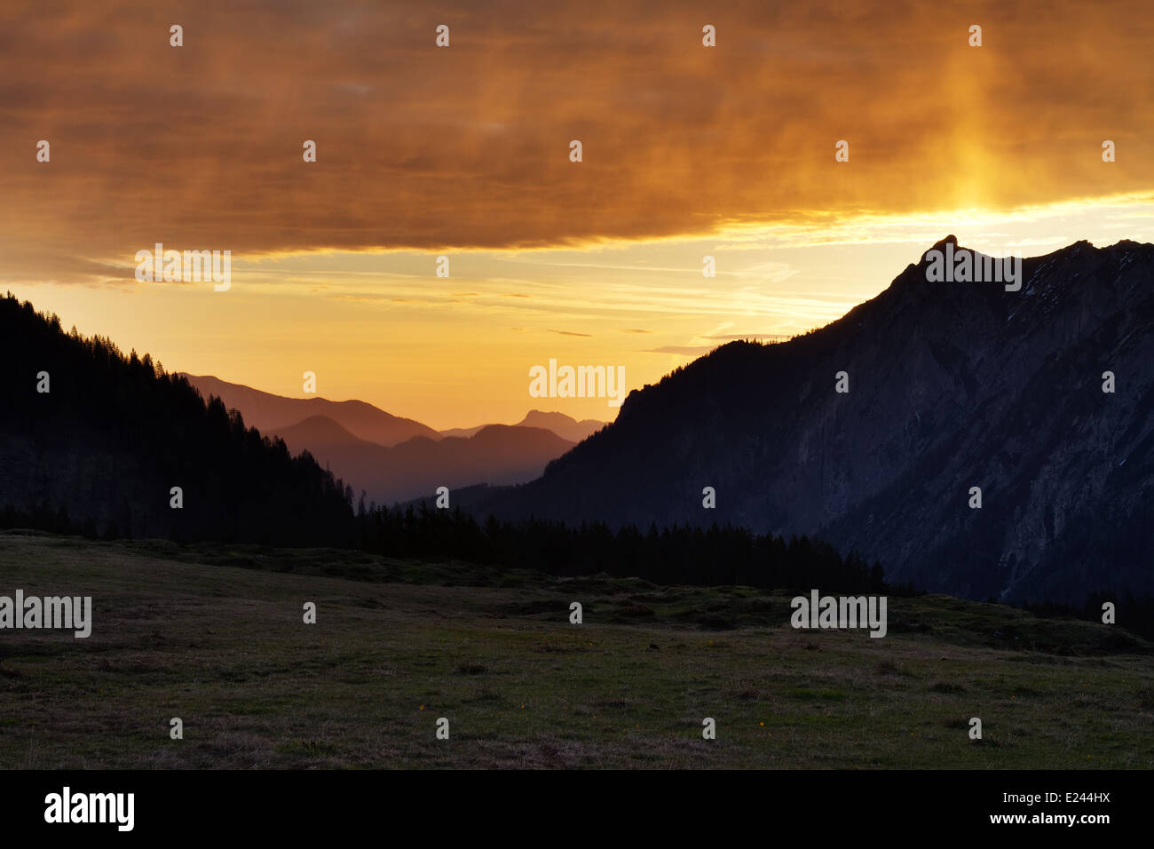 Sunrise in the Austrian Alps, Salzburger Land, Austria Stock Photo - Alamy