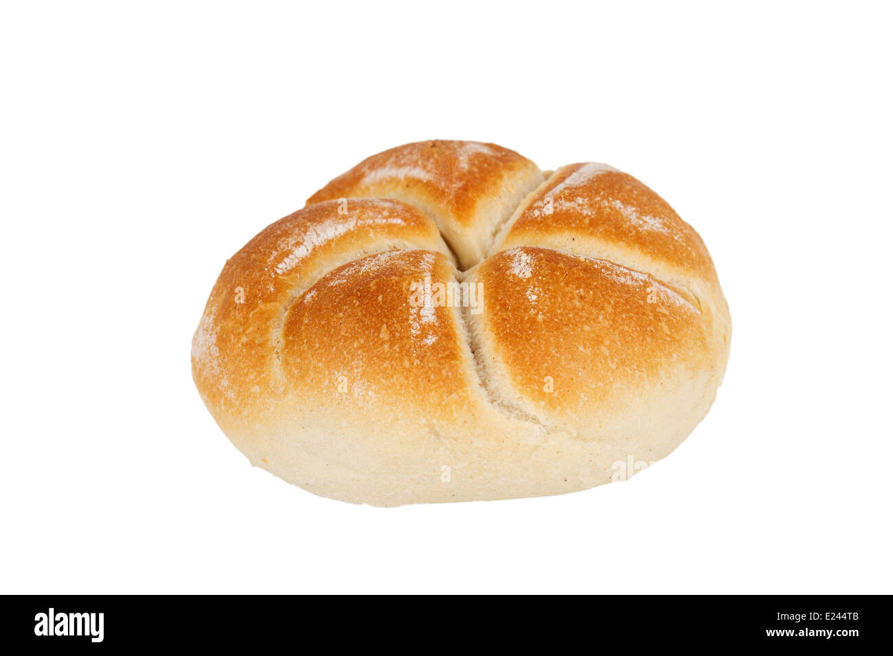 One roll bread isolated on white background Stock Photo - Alamy
