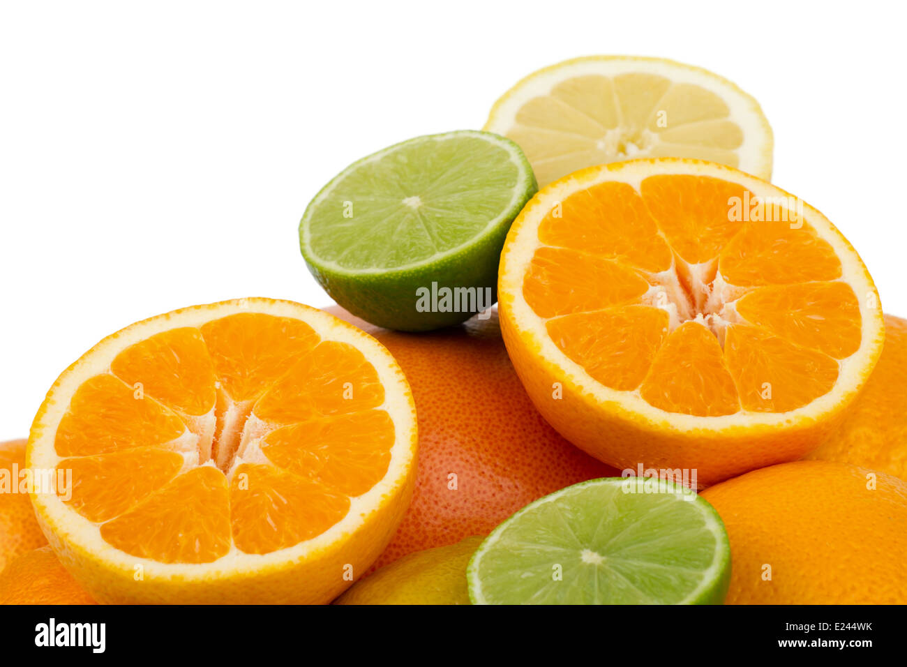 Colorful Citrus Fruits isolated on white background Stock Photo - Alamy