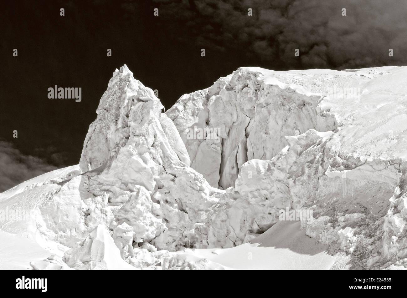 Dramatic ice formations high on Monte Rosa in the Swiss Alps Stock ...