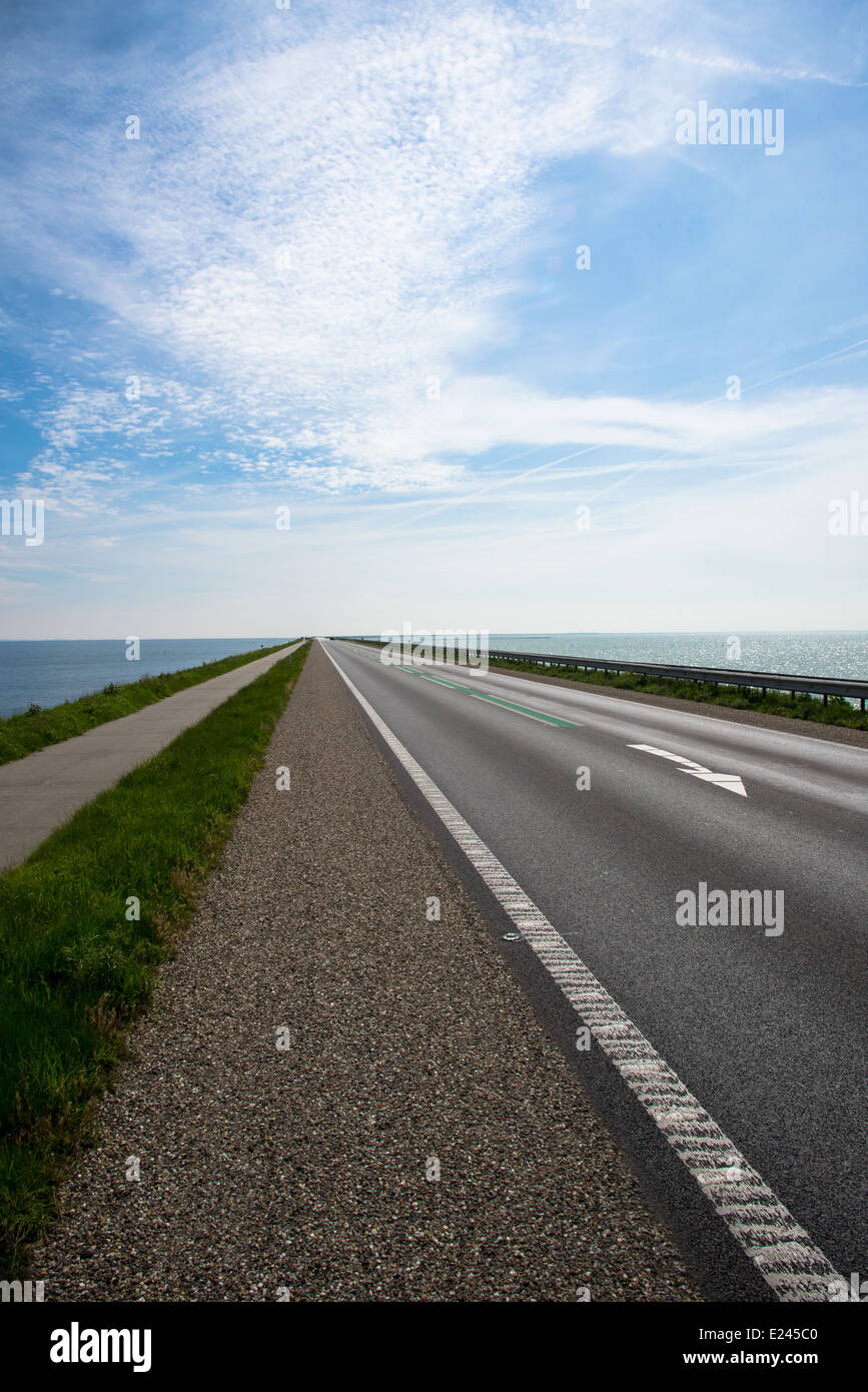 road on dike between enkhuizen and lelystad in holland Stock Photo - Alamy