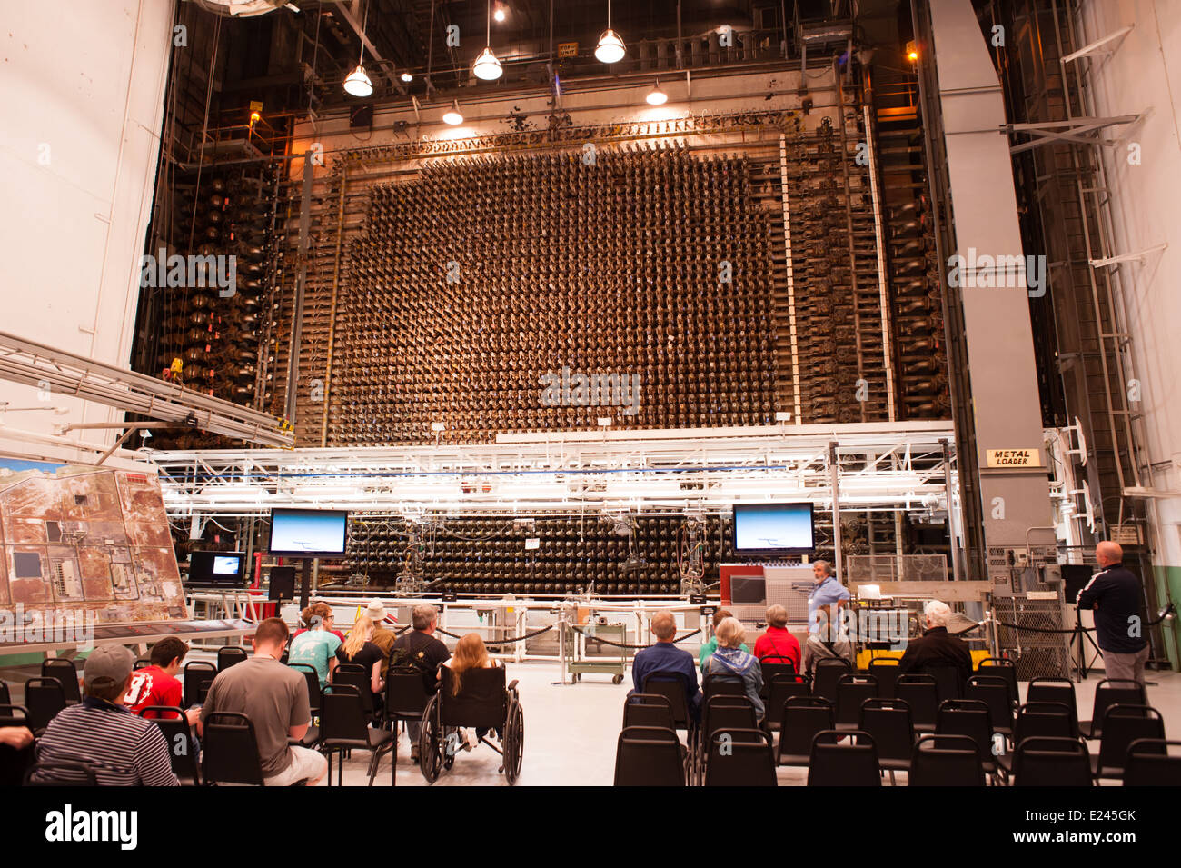 A tour group at the Hanford Nuclear Reservation's B Reactor Stock Photo ...