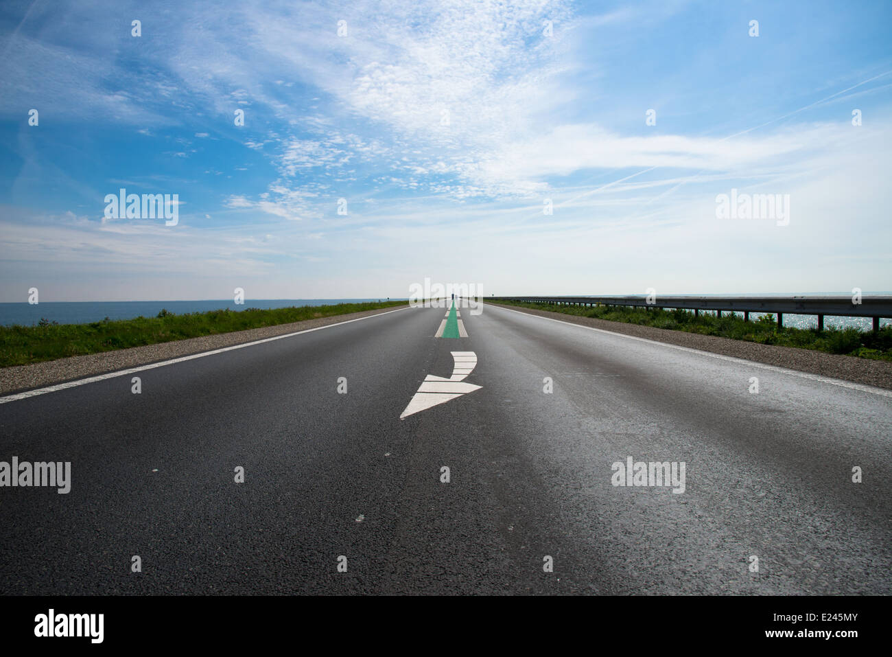 road on dike between enkhuizen and lelystad in holland Stock Photo - Alamy