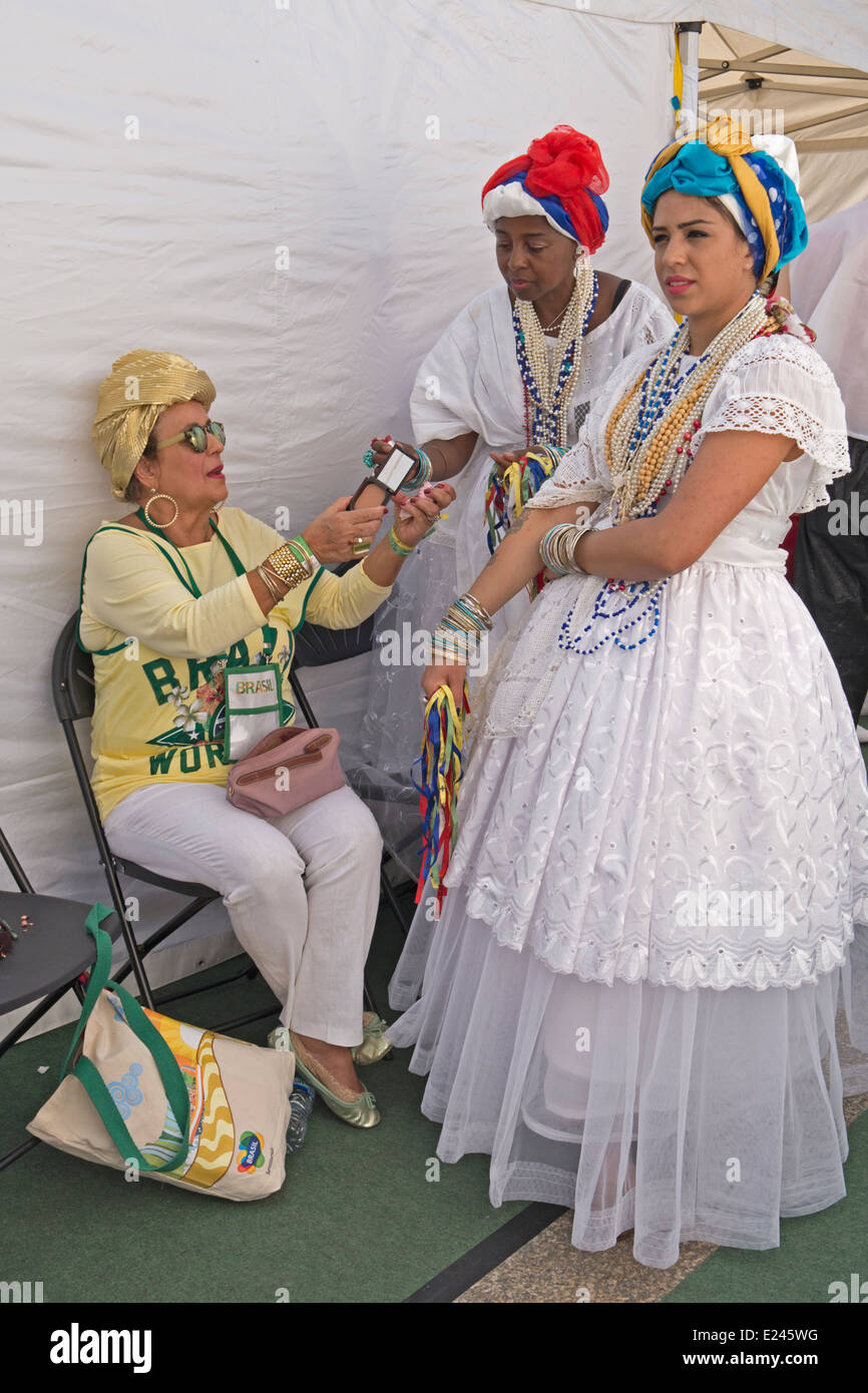 Backstage at the Brazil Day celebrations in Trafalgar Square, London ...