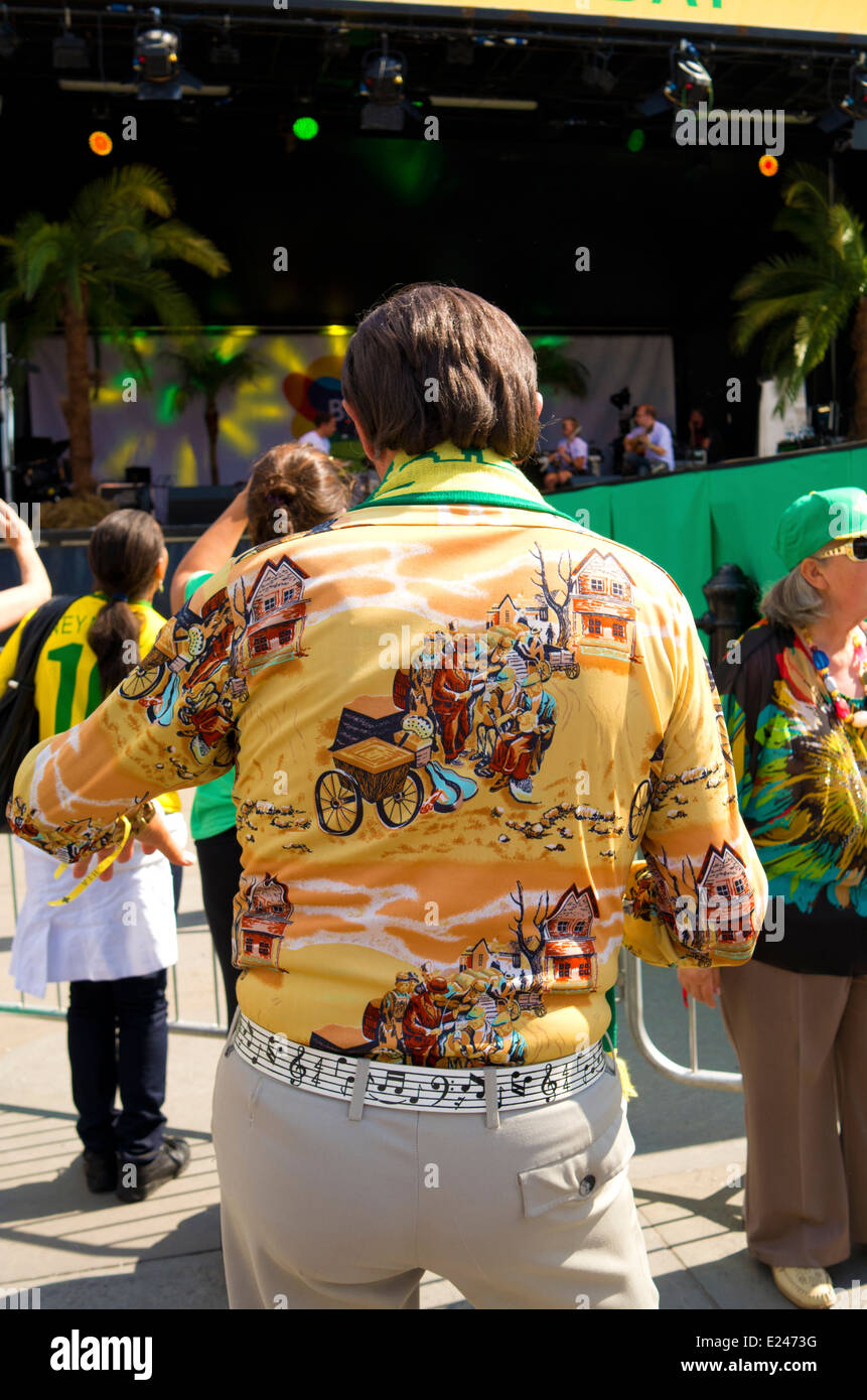 A member of the audience at the Brazil Day celebrations in Trafalgar ...