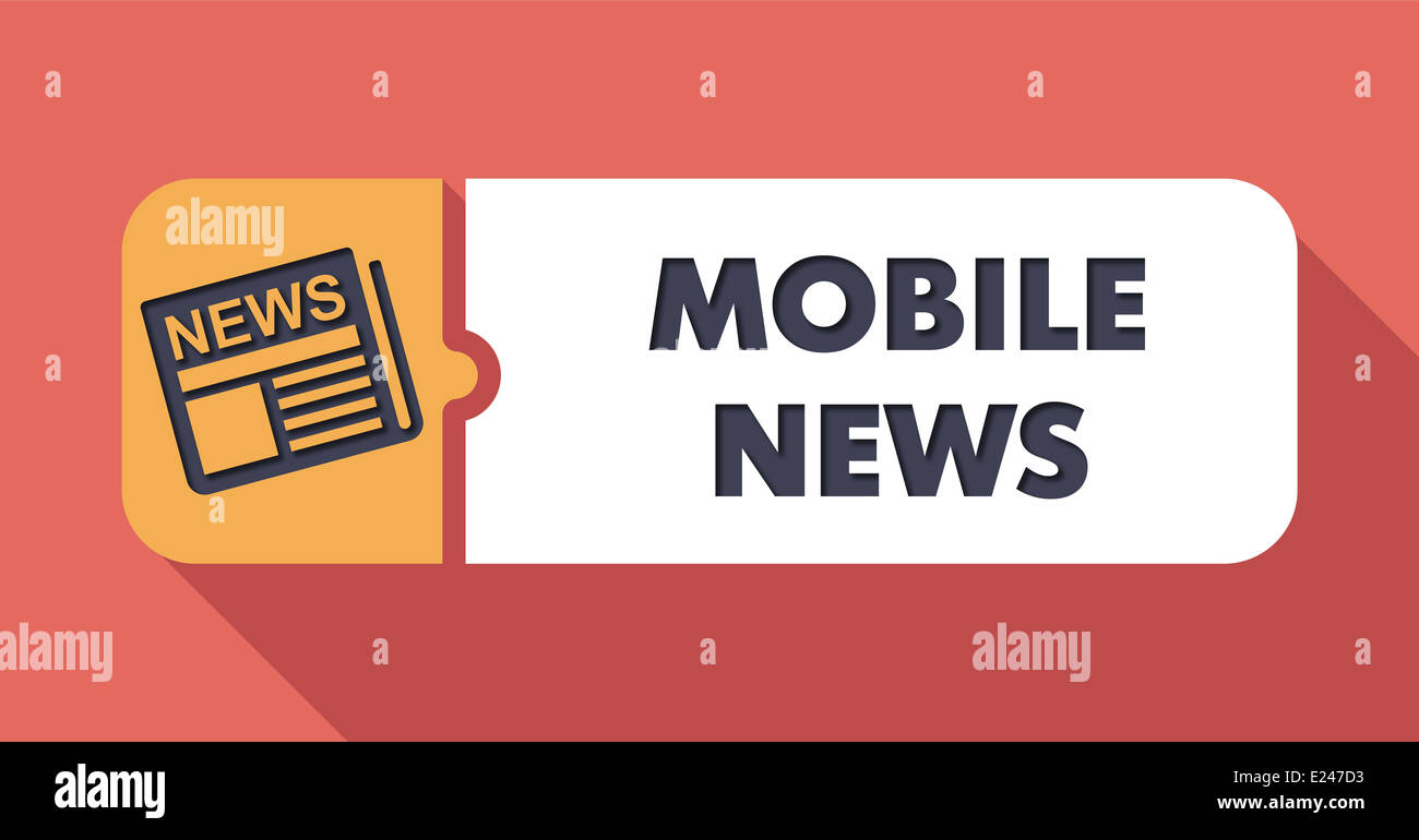 Mobile News on Scarlet in Flat Design Stock Photo - Alamy