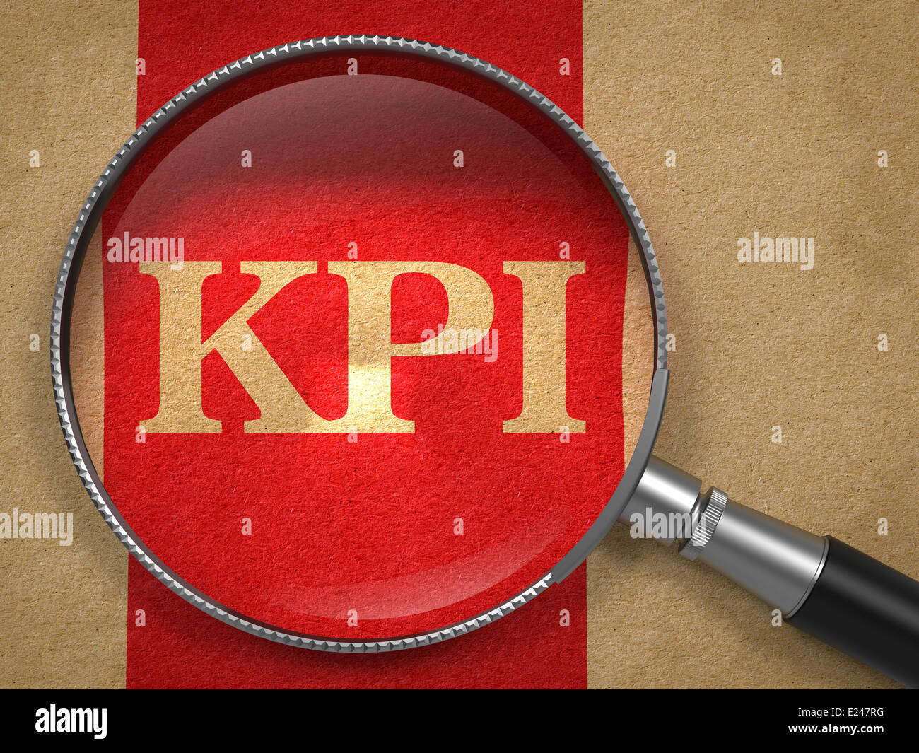 KPI Magnifying Glass on Old Paper Stock Photo - Alamy