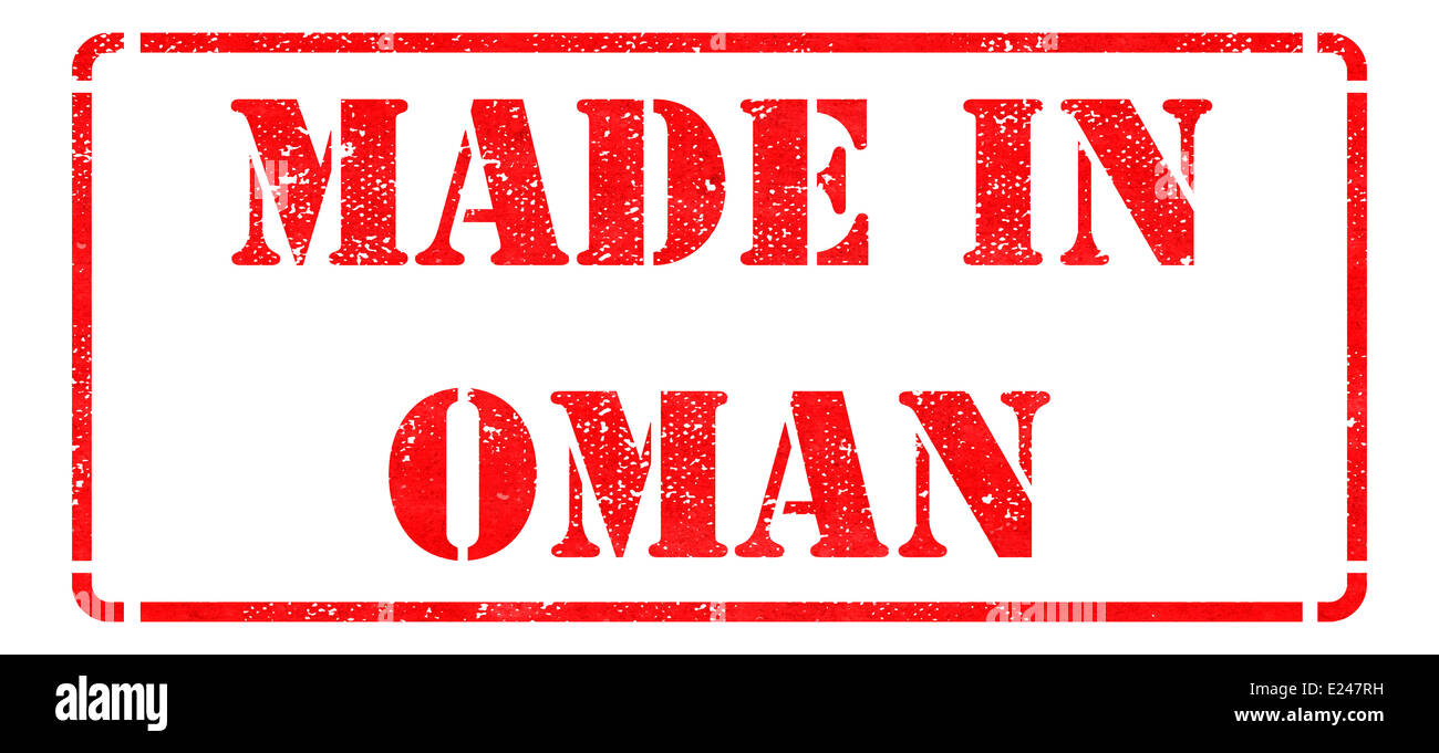 Made in Oman - inscription on Red Rubber Stamp Stock Photo - Alamy