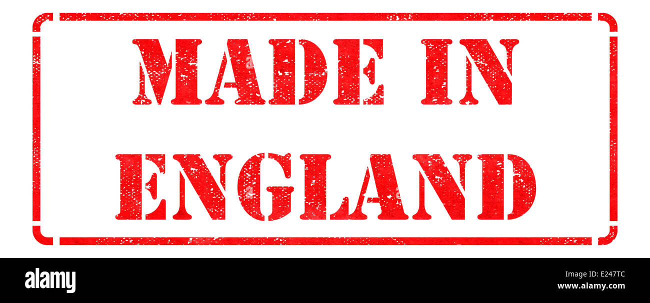 Made in England - inscription on Red Rubber Stamp Stock Photo - Alamy