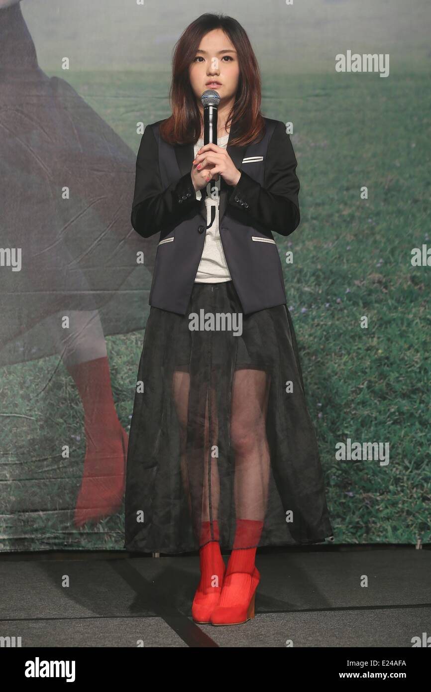 Taipei, China. 12th June, 2014. Singer Lala Hsu attends her new album launch in Taipei, China on ...