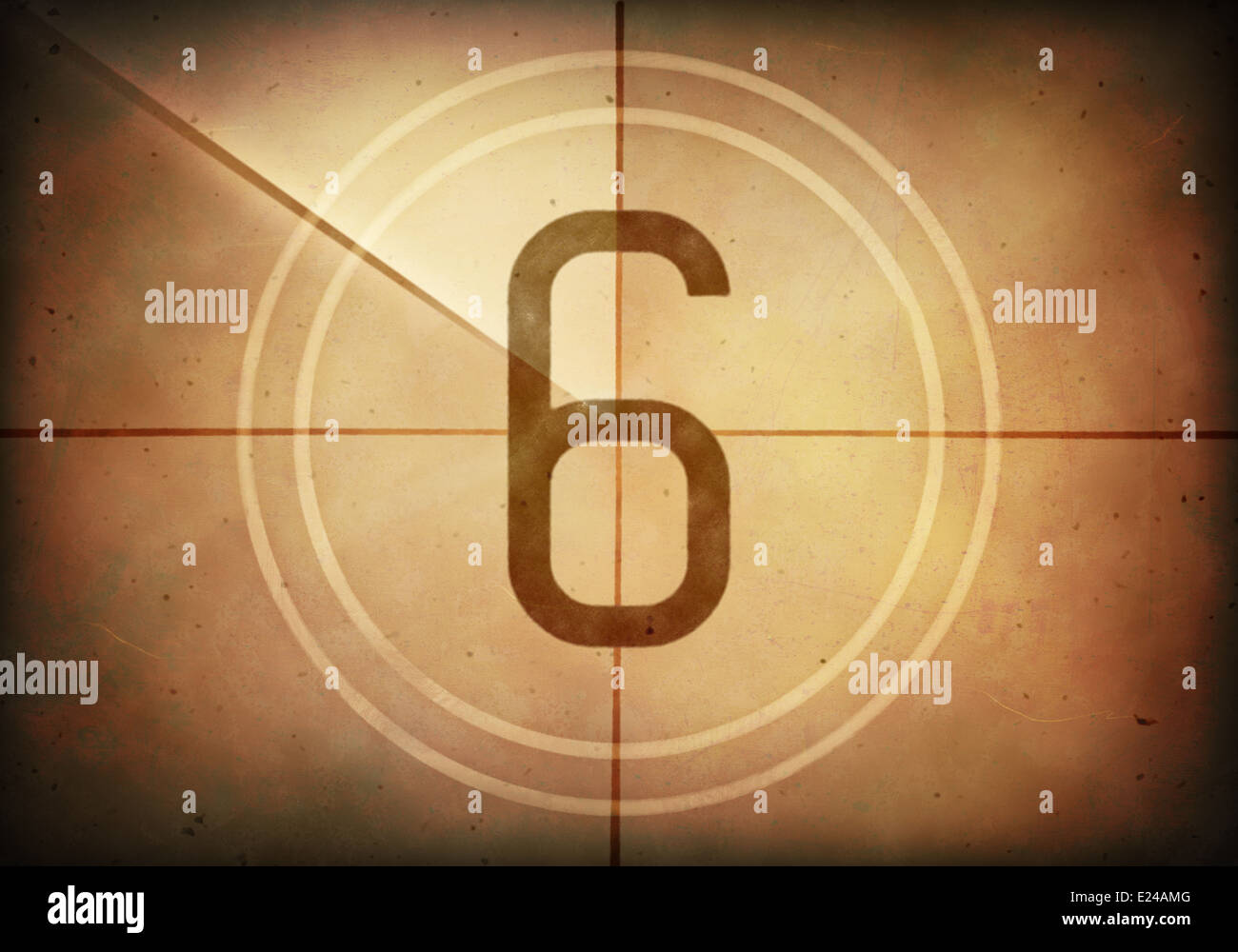 Countdown on the old movie screen. High resolution image with detailed ...