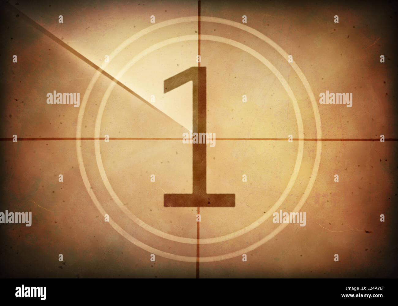 Countdown on the old movie screen. High resolution image with detailed ...