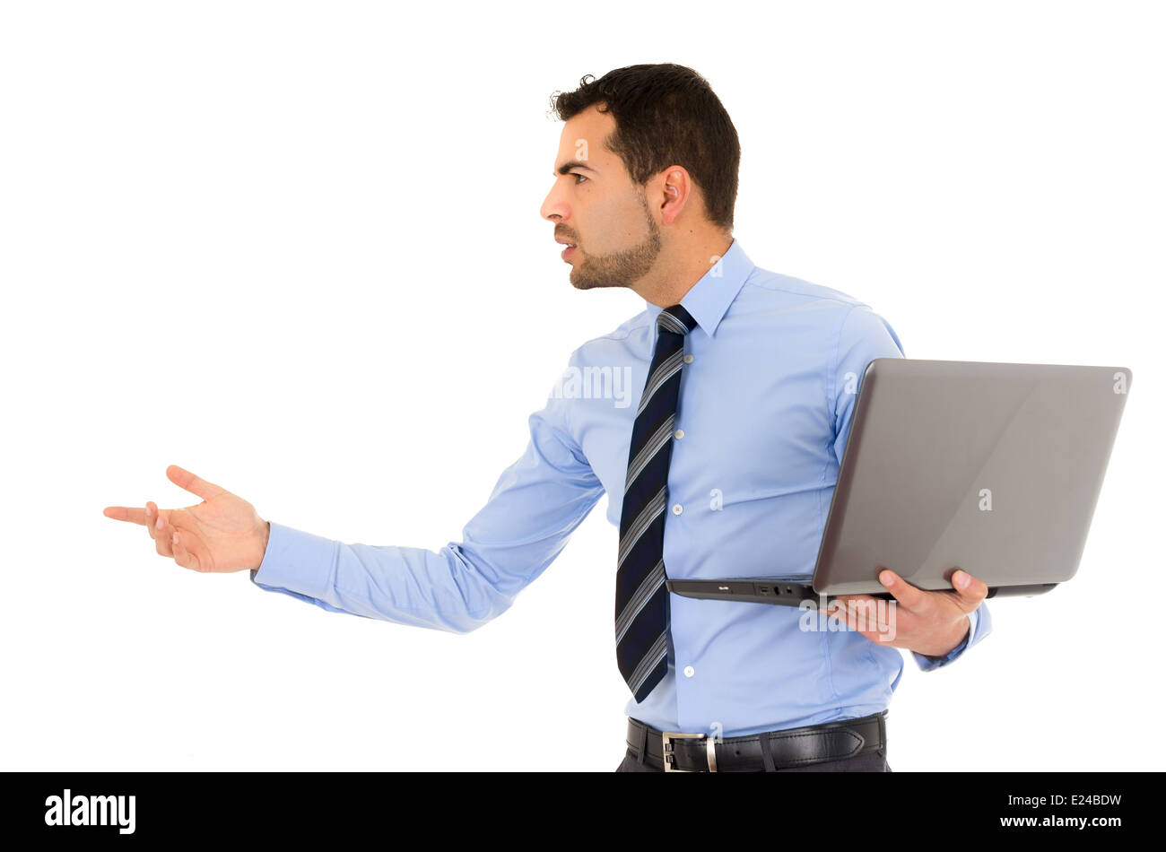 angry man witha laptop Stock Photo - Alamy