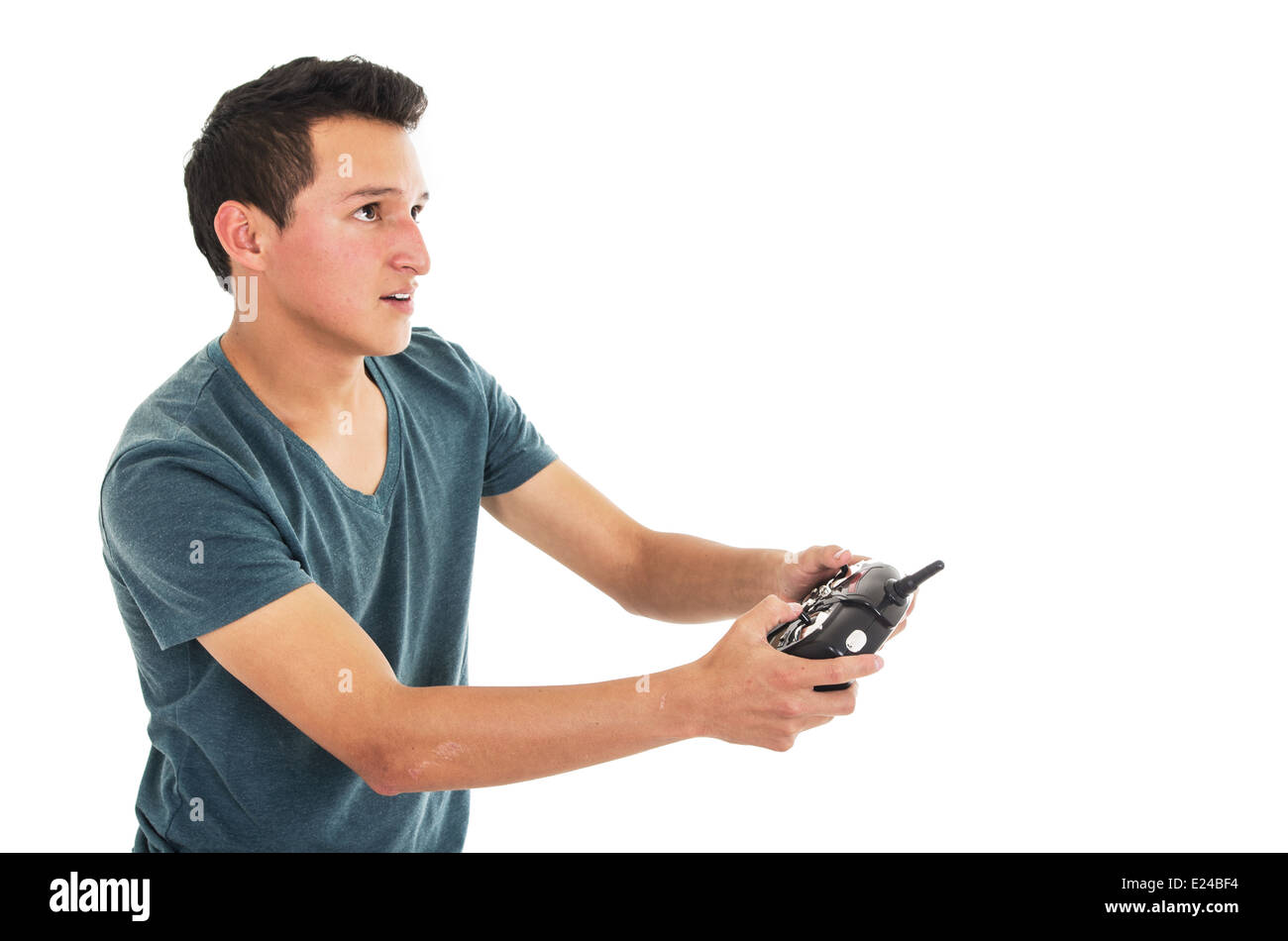 man with rc remote transmitter Stock Photo - Alamy
